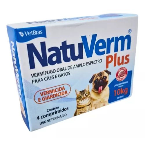 Natu Vem Plus Vermicida e Giardicida oral de amplo espectro para cães e ...