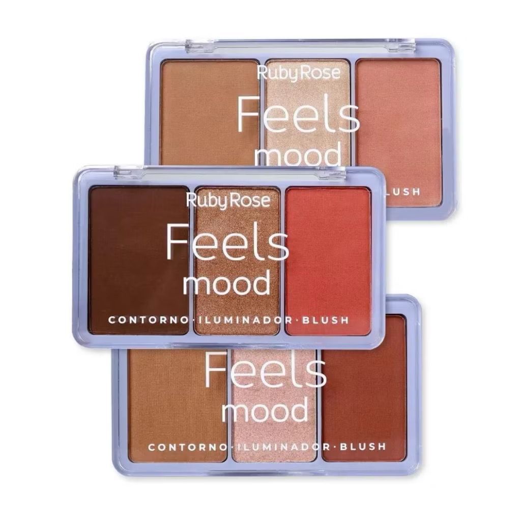 Paleta de Contorno Iluminador e Blush Feels Mood Ruby Rose NOVIDADE | Shopee Brasil