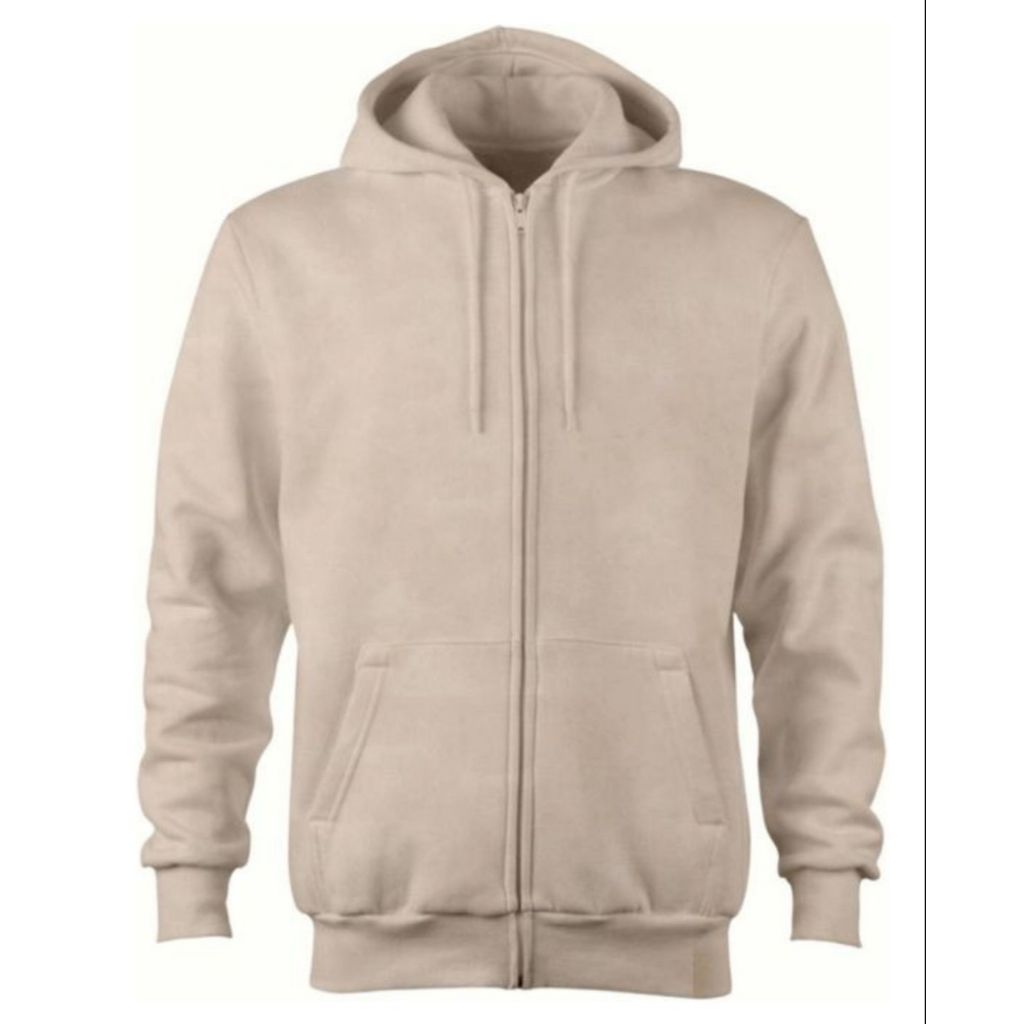 Moletom Com Ziper, Masculino E Feminino Confortavel Bege Liso Josty ...