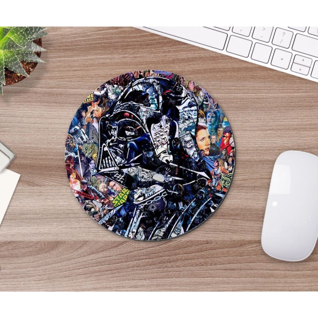 Mouse Pad Redondo Neoprene 19x19 Darth Vader Star Wars Geek | Shopee Brasil