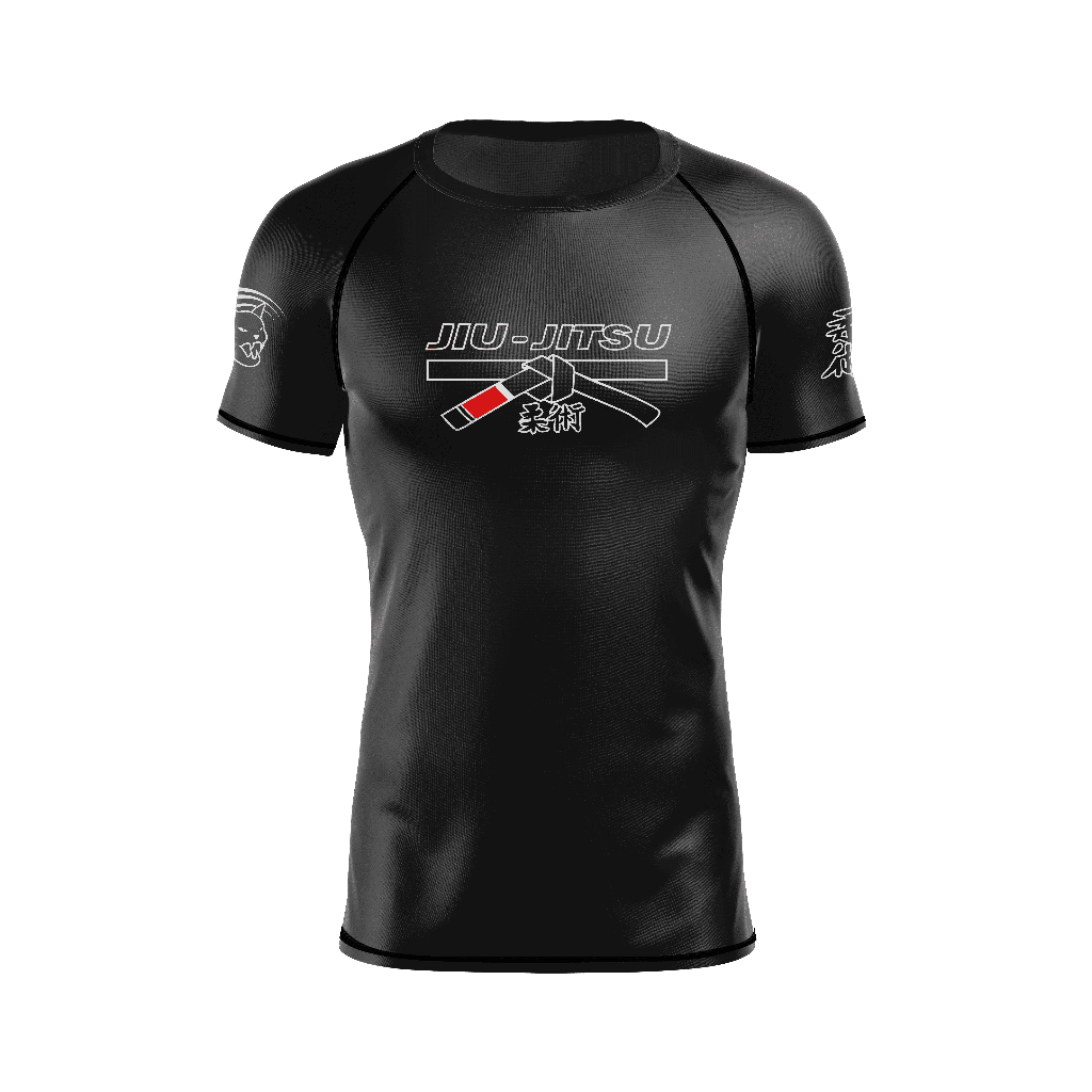 Rash Guard Jiu-Jitsu Manga Curta Segunda Pele Treino Academia Preta | Shopee Brasil