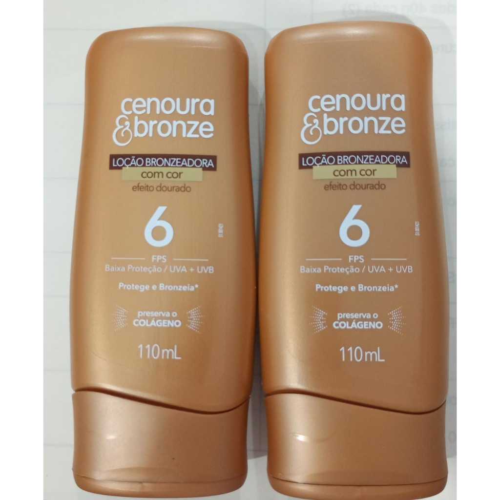 Bronzeador Corporal Loção FPS 6 Cenoura & Bronze Com Cor 2 unidades ...