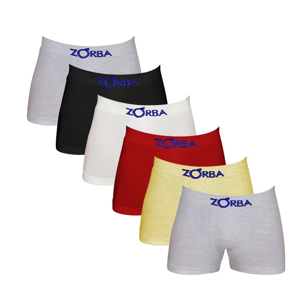 Kit 6 Cuecas Boxer Zorba Infantil Algodão 678 Sortidas | Shopee Brasil