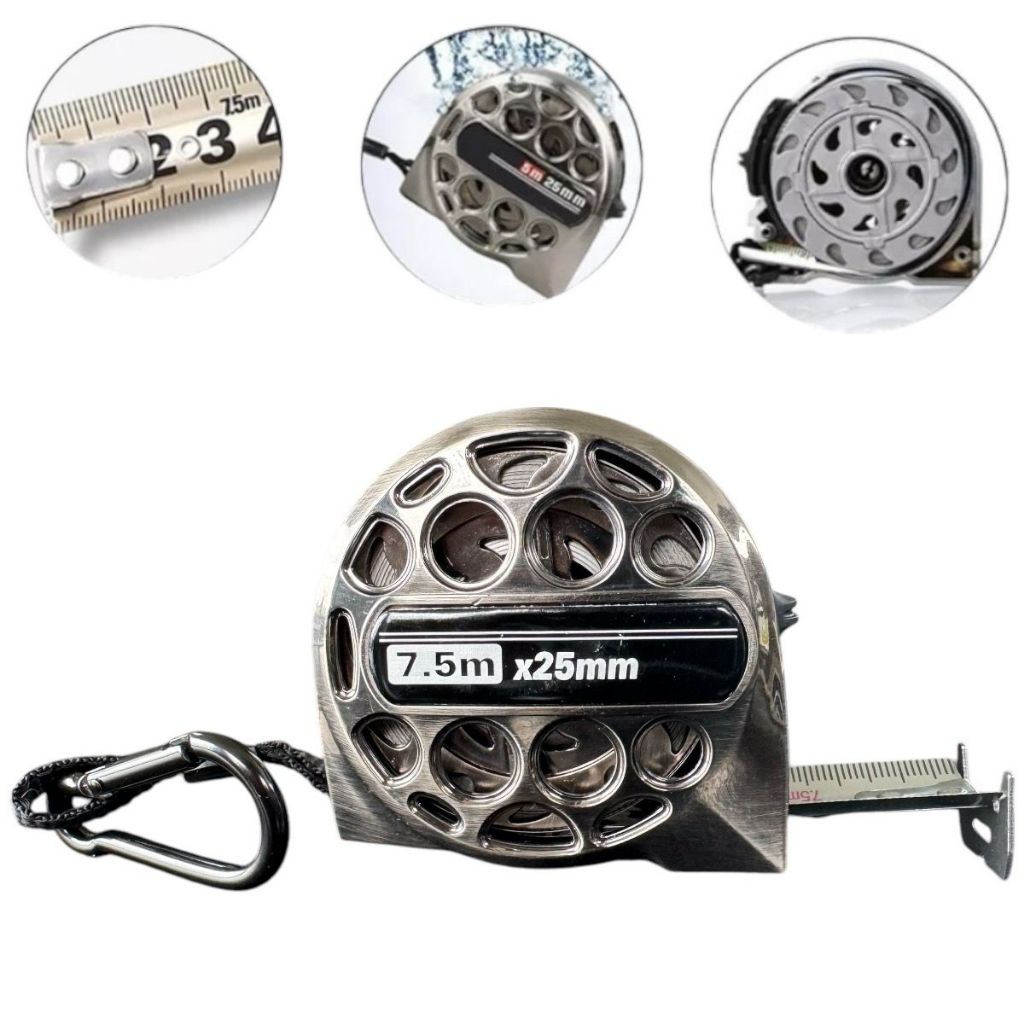 Trena Profissional Fita Métrica Aço Inox Com Trava 7,5 Metros | Shopee ...