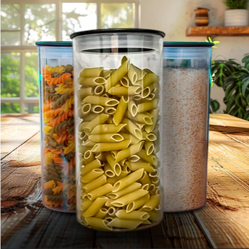 Kit 3 Pote Acrílico Hermético Slim 1400ml Com Tampa | Shopee Brasil