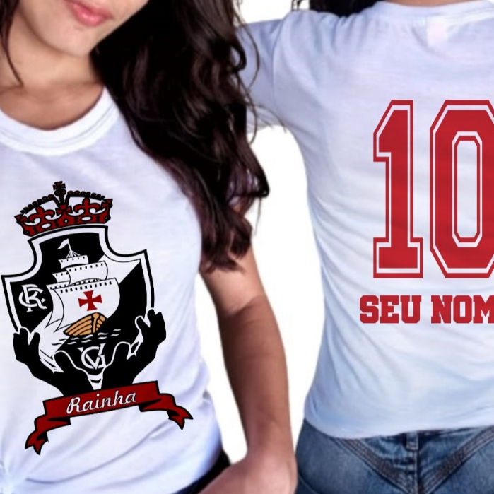 Vasco da Gama Baby-Look Camiseta Branca Personalizada Com Nome | Shopee ...