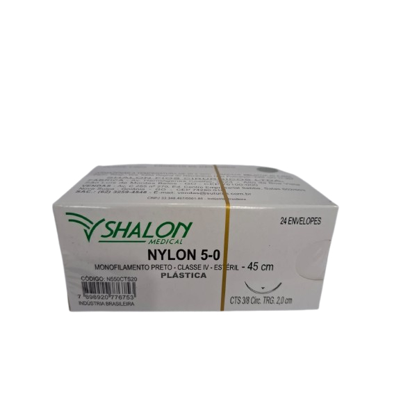 Fio para Sutura Plástica Nylon Shalon 5-0 c/ Agulha Triangular de 2,0cm ...