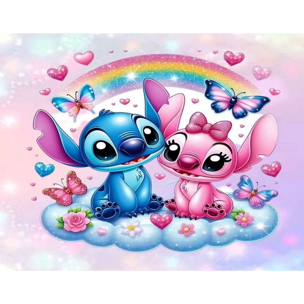Painel em Lona de Festa Stitch e Angel 1,00x0,80 | Shopee Brasil