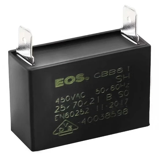 Capacitor 2,5 Mfd 450Vac Dois Terminais - EOS | Shopee Brasil