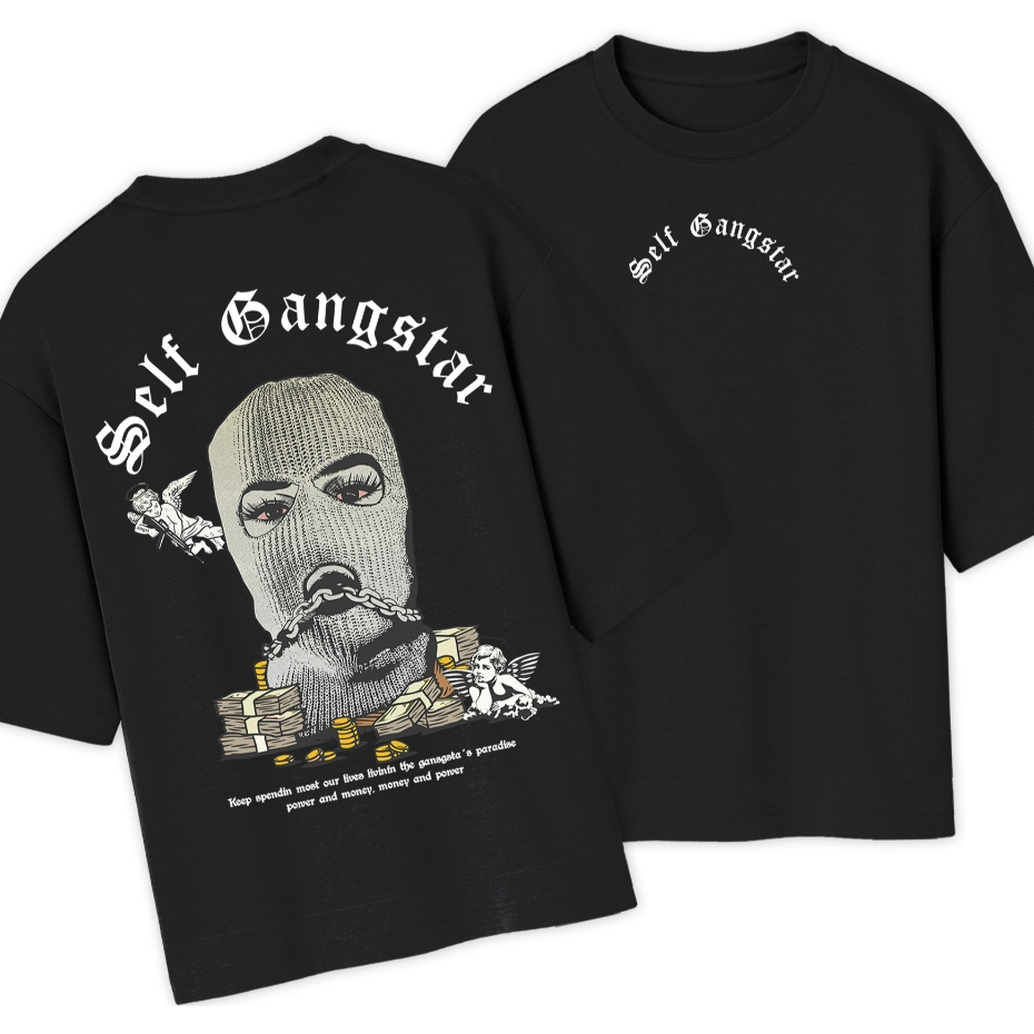 Camiseta Oversized Self Gangster Moda De Rua Streetwear | Shopee Brasil