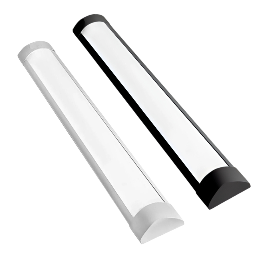 Kit Luminária Led Tubular 10w Preto Branco 30cm Bivolt Slim Sobrepor Branco Frio 6500K Teto Pvc ...