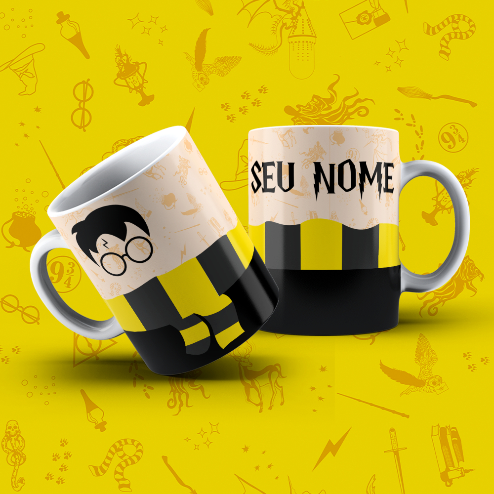 Caneca Personalizada Harry Potter Cut Cartoon Com Nome Grifinoria ...