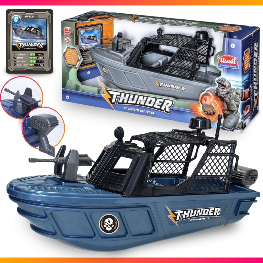 Barco de Brinquedo Thunder Commando Para Piscina Miniatura Realista ...
