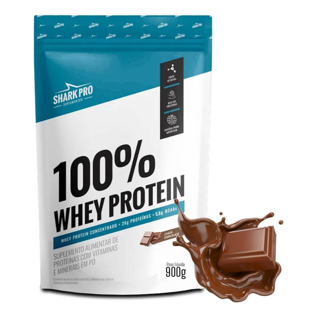 Whey Protein 100% Shark Pro 26g Proteínas Refil 900g | Shopee Brasil