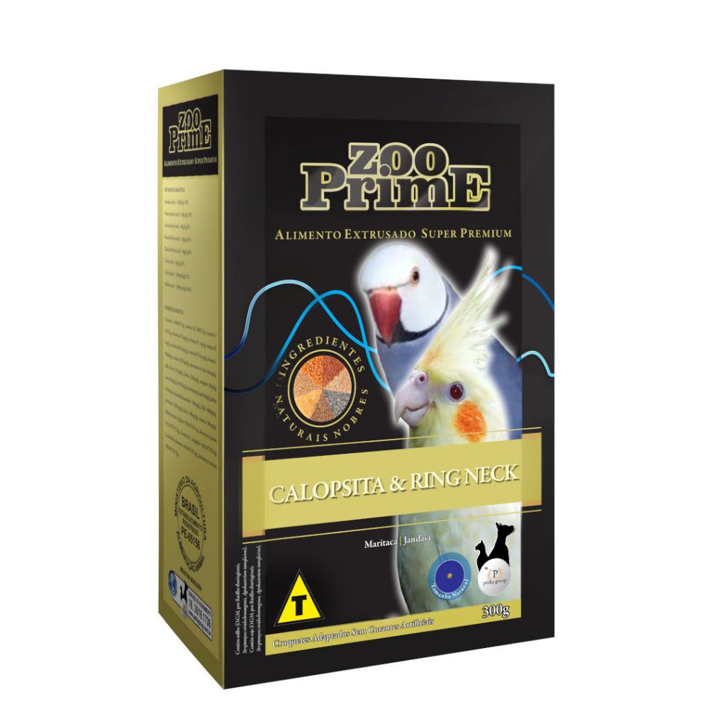 Ração Extrusada Premium Zoo Prime 300g - Calopsita, Ring Neck ...