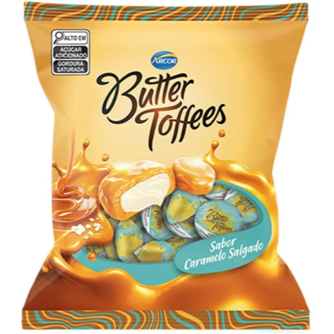Bala Butter Toffes Sabor Caramelo Salgado Pacote Com 500G - ARCOR ...