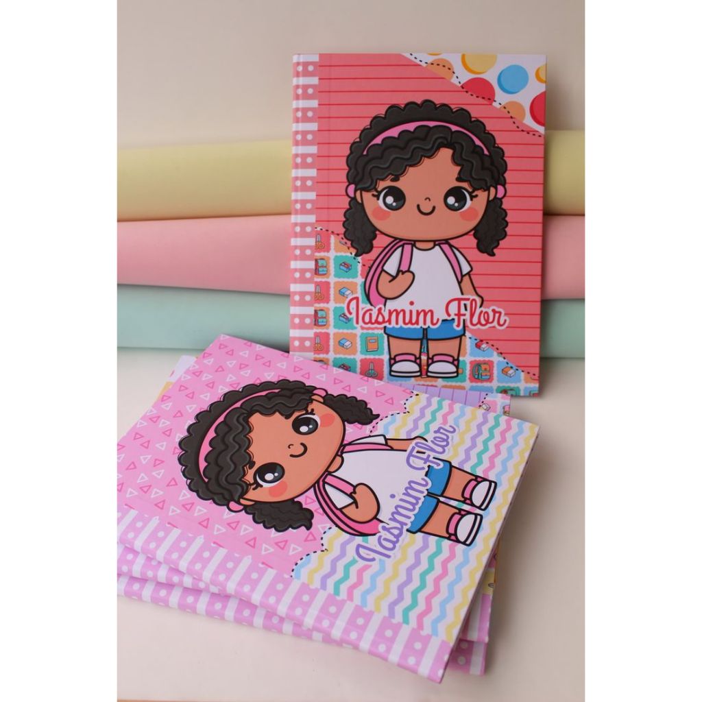 Capas Personalizada ADESIVOS, frente e verso, para caderno BROCHURA E ...