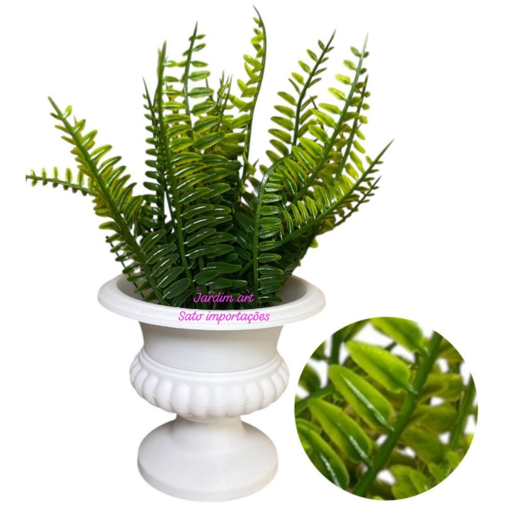 Vaso Grego Clássico Decorado com 3 Samambaia Verde Artificial | Shopee ...
