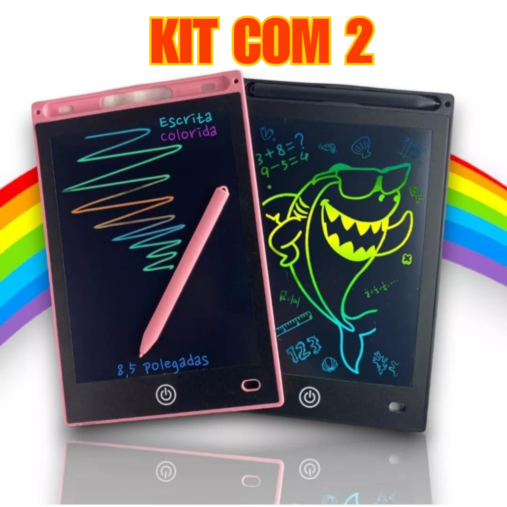 Kit com 2 Lousas Mágica Tela Lcd 12 Polegadas Infantil De Escrever E ...