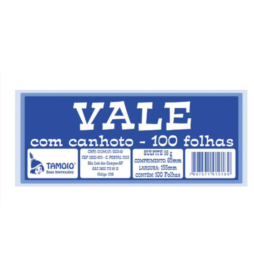 BLOCO DE VALE COM CANHOTO C/100 FOLHAS | Shopee Brasil
