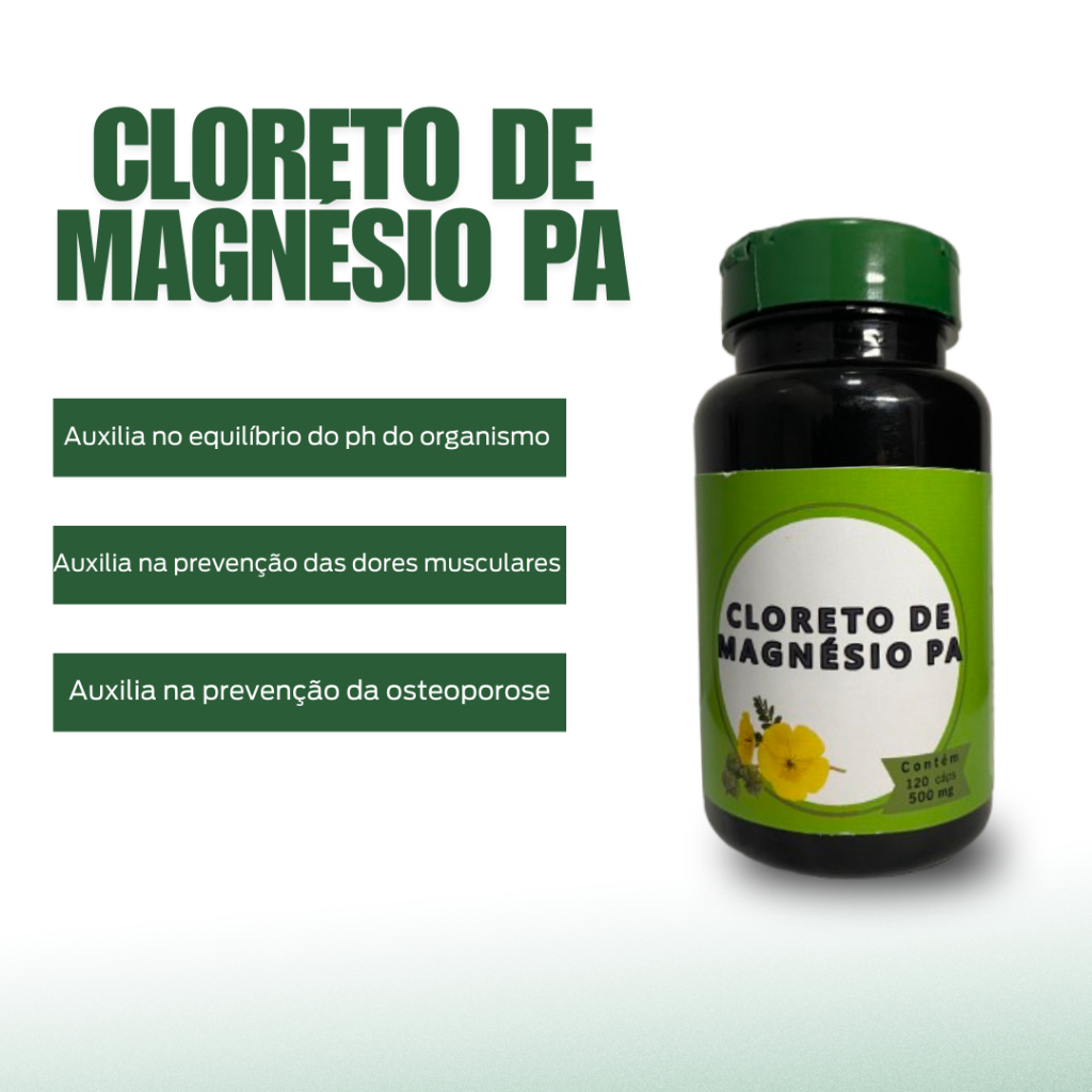 Cloreto de magnésio PA 120 cáps 500mg | Shopee Brasil
