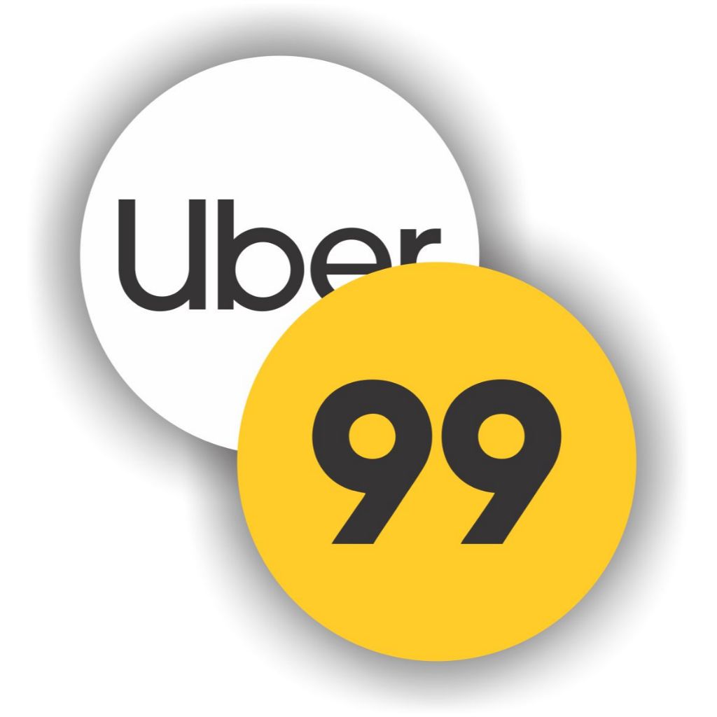 Adesivo Uber( Branco) e 99 8x8cm 2 Unidades Eletrostático Interno | Shopee Brasil
