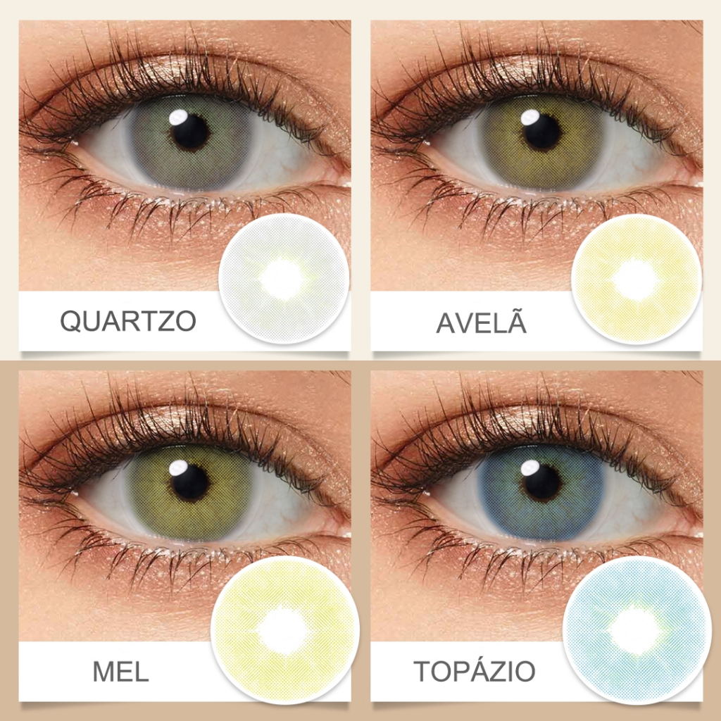 Freshgo Hidrocor Lentes De Contato Coloridas Verde Natural Sem borda e ...