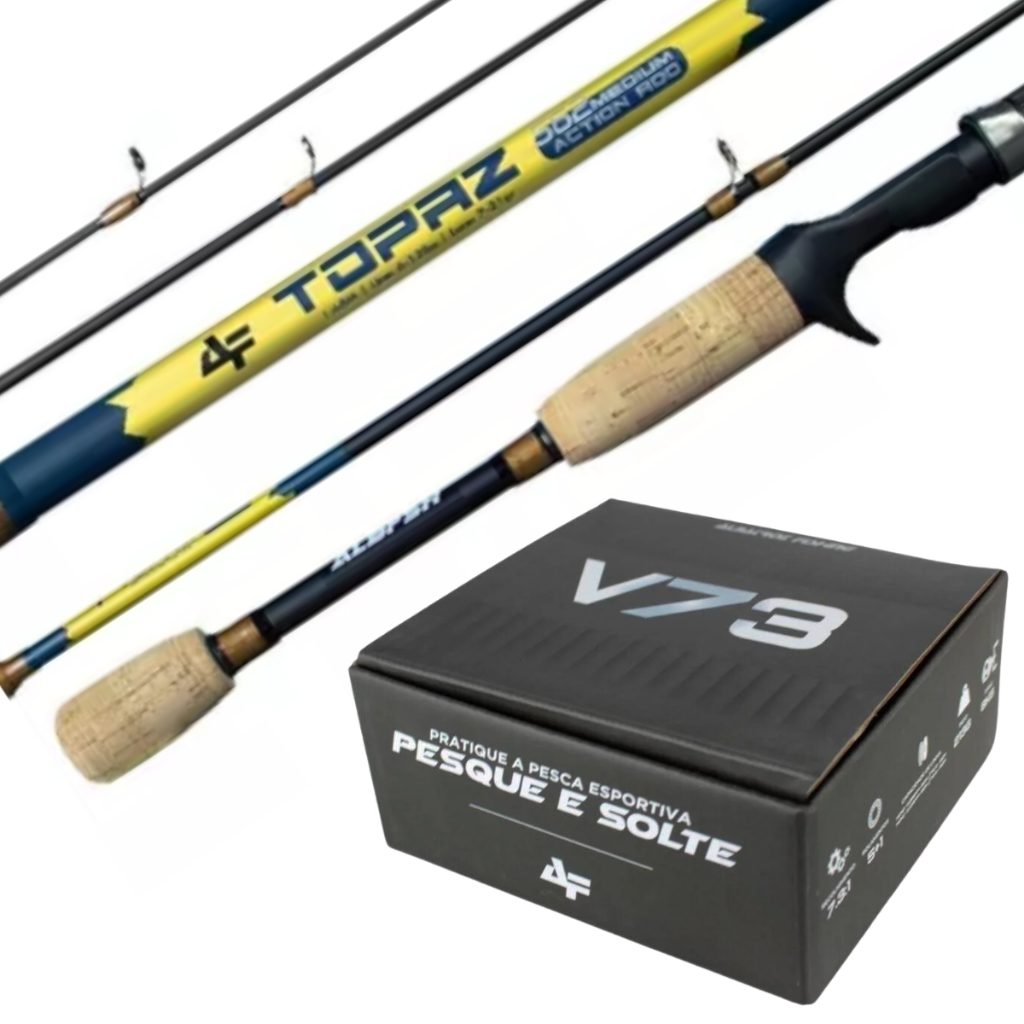 Kit De Pesca Carretilha V73 Preta Albatroz + Vara Topaz 1,50m 8/12lb | Shopee Brasil