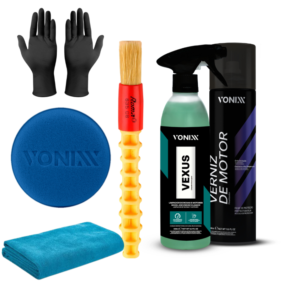 Kit Completo Para Motor: Verniz para Motor, Pano, Aplicador, Luva ...
