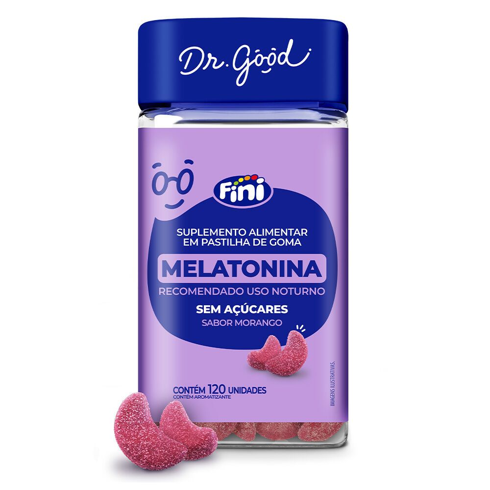 Melatonina Sem Açúcar Sabor Morango 120 Gomas - Fini Dr. Good | Shopee ...