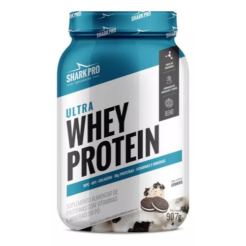 Whey Protein 100% Concentrado 900g Sabor Cookies - Shark Pro | Shopee Brasil