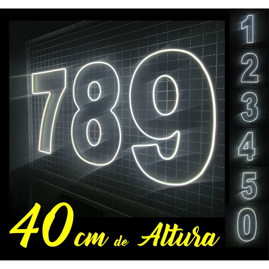 Numeros led neon 40 cm painel luminoso decoração de Festas 110/220v ...