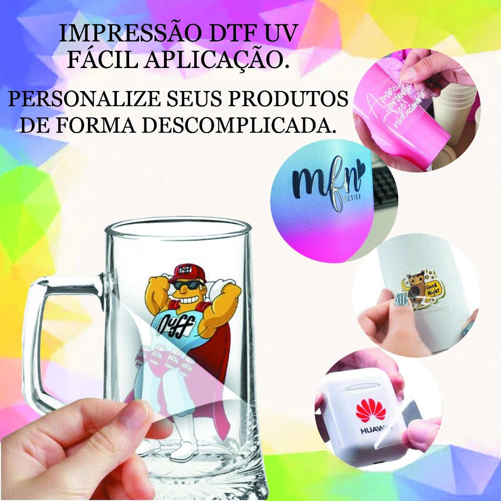 Folha de Adesivo Personalizado DTF UV. Adesivo de transferência. | Shopee Brasil