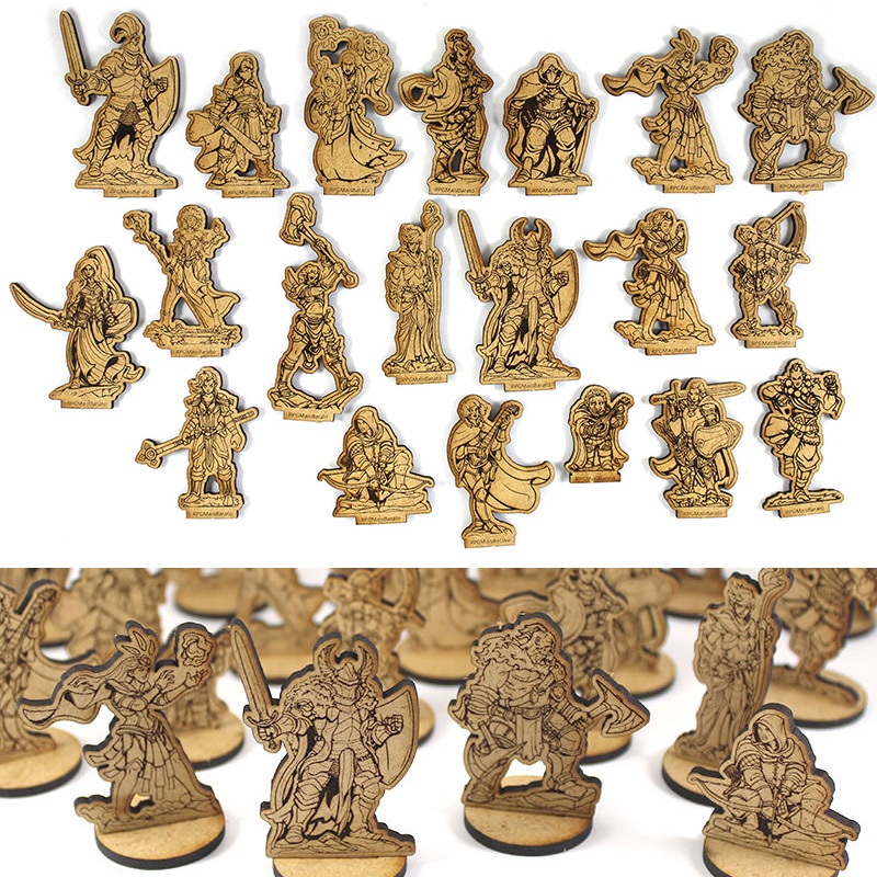 Kit Miniaturas para RPG - MDF - 20 unidades - Personagens ...