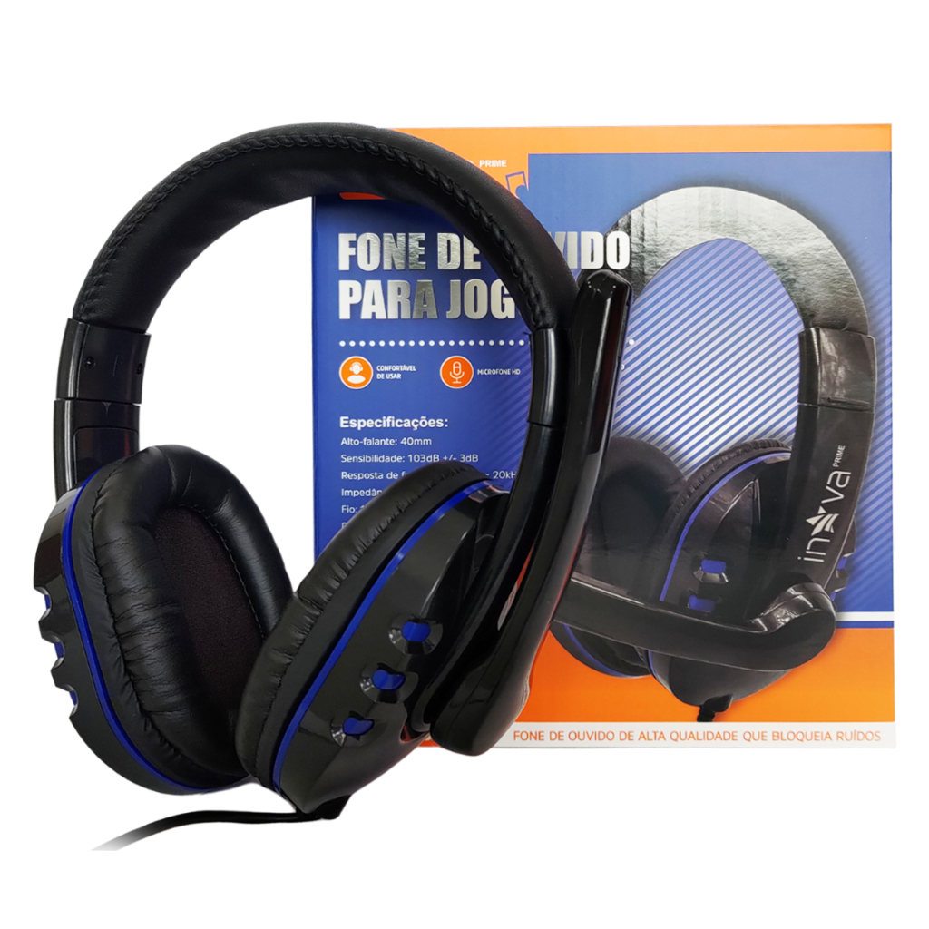 Fone de Ouvido com fio Gamer Headset com Controle de Volume Original ...