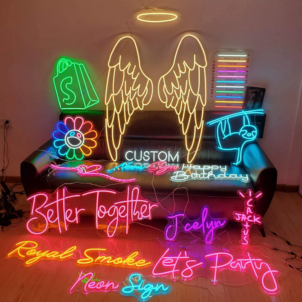 Painel Led Neon Personalizado (Nomes, Logos, frases) - 60x60cm | Shopee ...