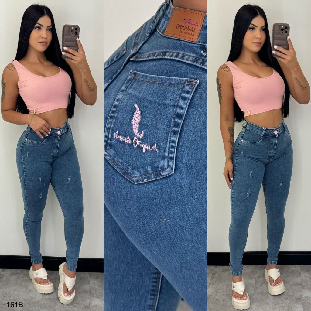 Calça Jeans Feminina Skinny Pimenta Original - Sal e Pimenta Cintura ...