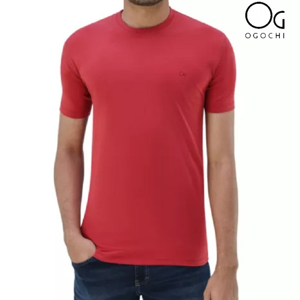 Camiseta Ogochi Básica Masculina Lisa Original Slim Cores 100% Algodão ...