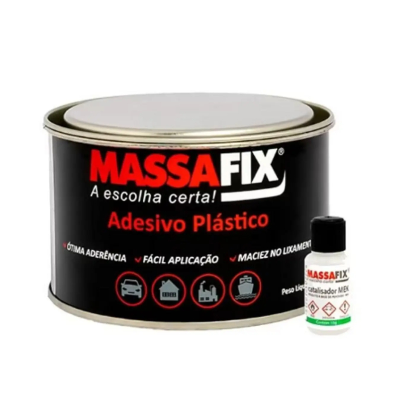 Massa plástica Adesivo plástico PRETO 400g - Massa Fix | Shopee Brasil