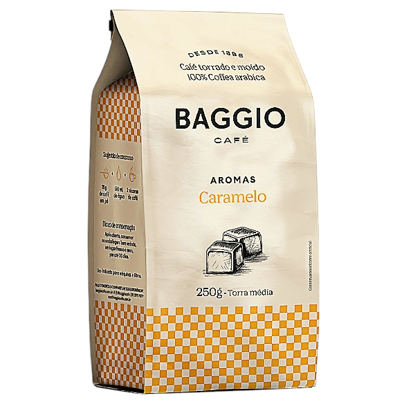 CAFÉ BAGGIO GOURMET AROMAS CARAMELO 250g MOÍDO | Shopee Brasil