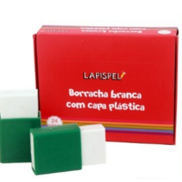 Borracha escolar Branca C/Capa Plástica Blister Lapispel KIT COM 2 ...