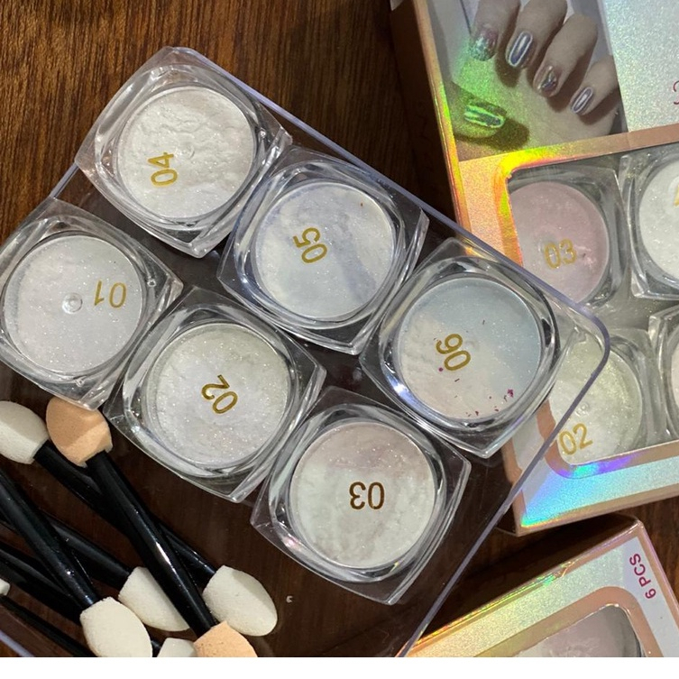 Kit Pó Cromado Encapsulado Perolado - 6 cores | Shopee Brasil