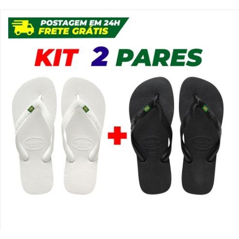 Chinelos Branco e Preto Masculino/Unissex Infantil e Adulto | Shopee Brasil