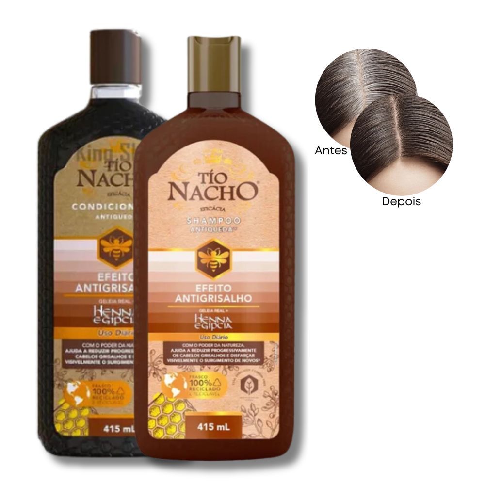 Kit Shampoo Antigrisalho Escurecedor + Condicionador Escurece Fios ...