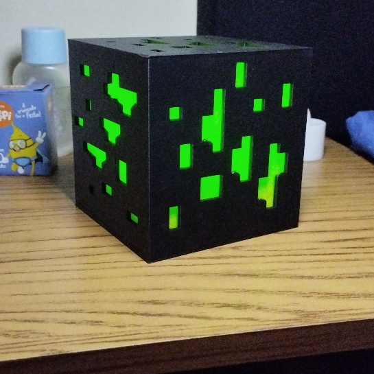 Luminária Minecraft com Vela Eletrônica de LED 10x10cm em PETG 3mm ...