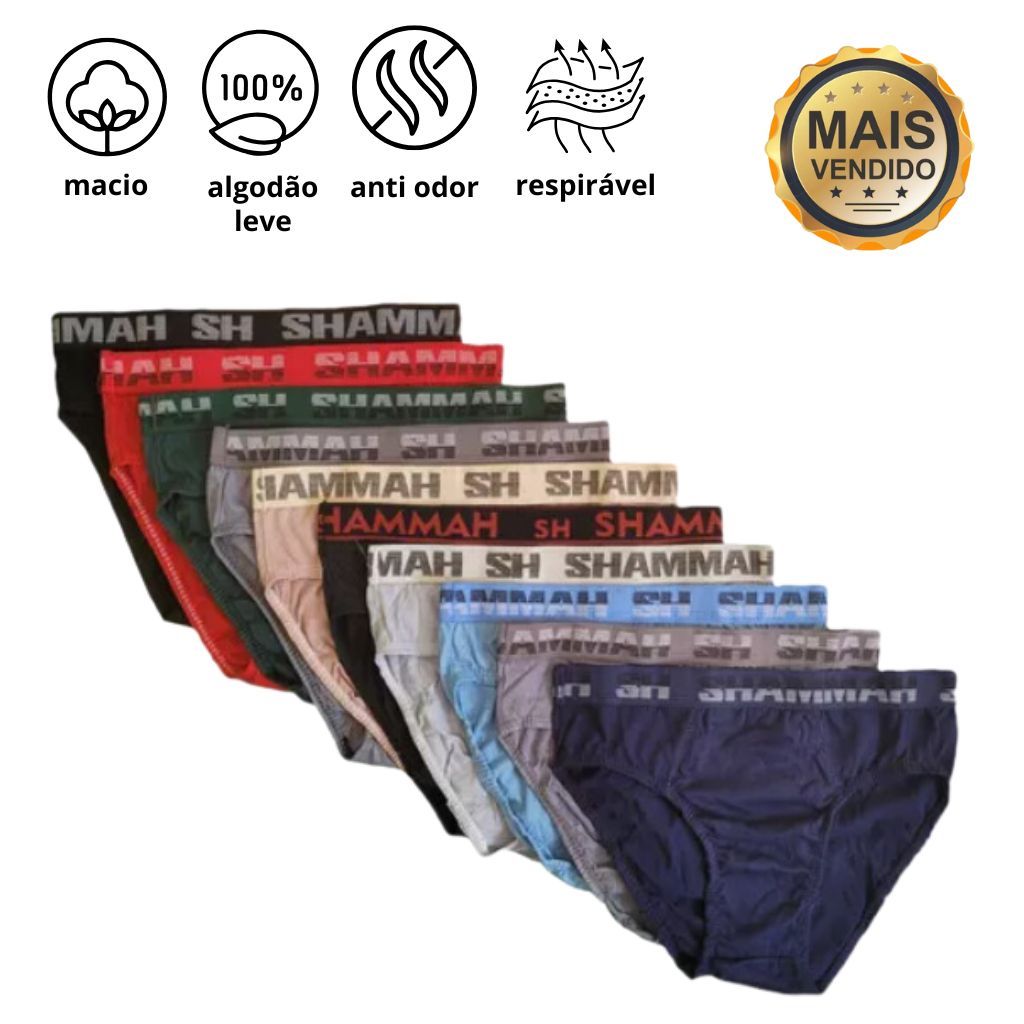 Kit C/ 12 Cueca Slip Algodão Adulto Tradicional | Shopee Brasil