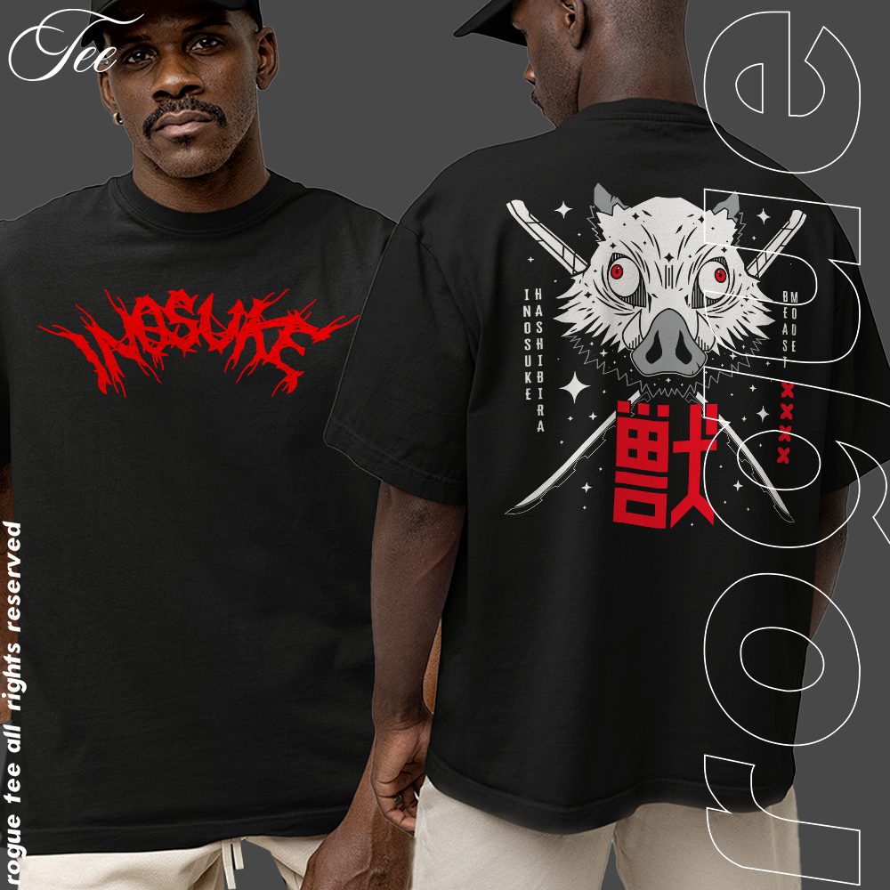 Camiseta Basica e OVERSIZED Inosuke Hashibira Beast Mode Demon Slayer ...