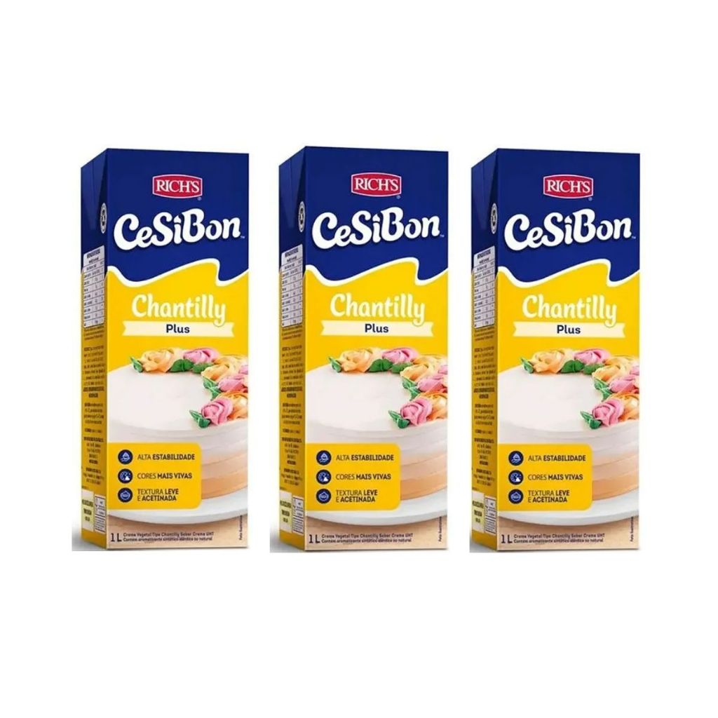 Kit/3 Chantilly Cesibon Plus 1l | Shopee Brasil
