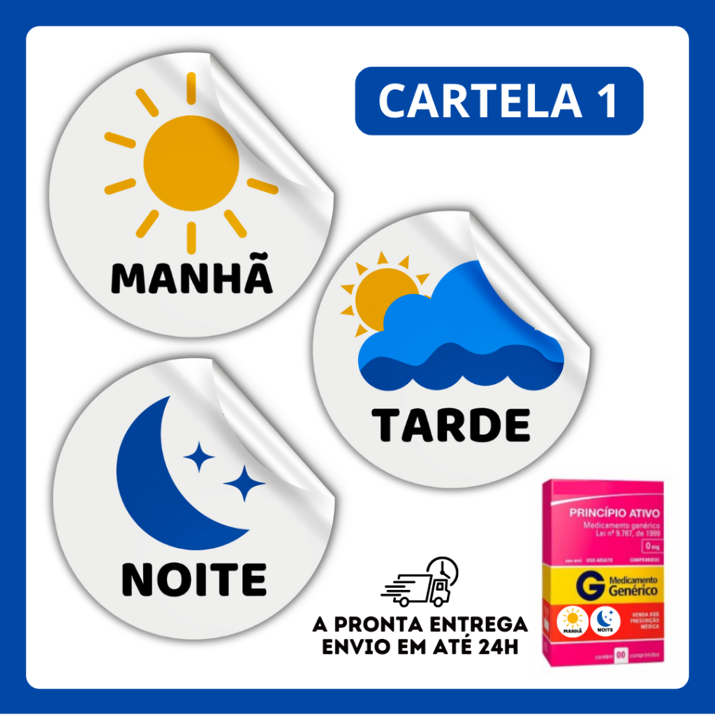 Kit 120 Etiquetas Adesivos Receituário Leitura Remédio Idoso Manhã ...