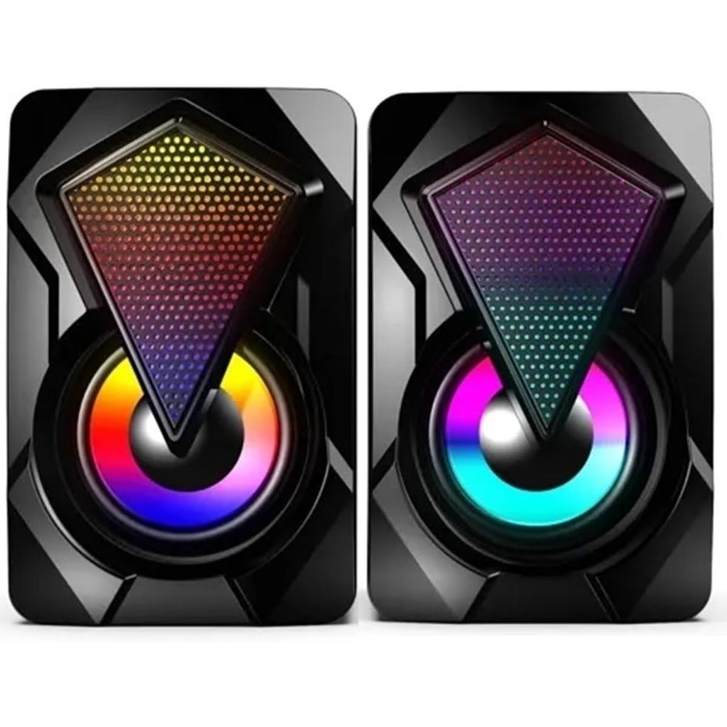 CAIXA DE SOM HOOPSON SPEAKER GAMER COM FIO P2 USB LED RGB 6W RMS POTENTE PARA PC OU NOTEBOOK ...